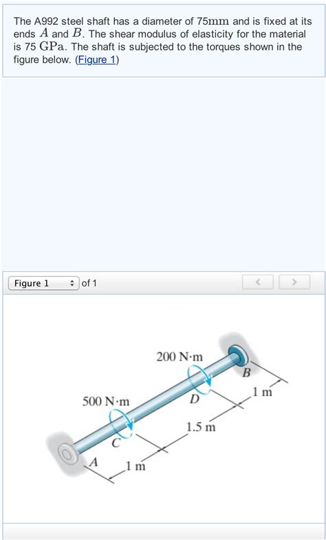 Solved Determine Maximum Shear Stress The A992 Steel Shaft