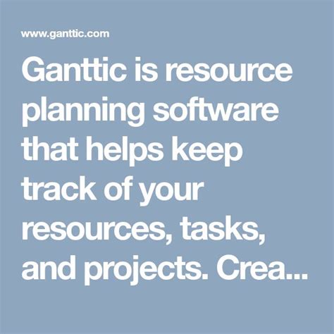 Ganttic Efficient Resource Planning Software