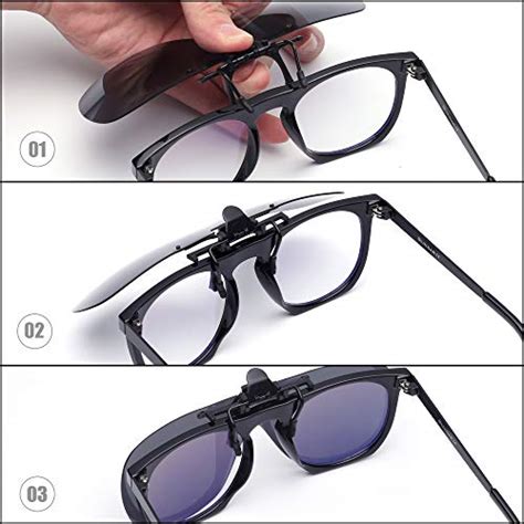 Jm Polarized Clip On Sunglasses Frameless Flip Up One Piece Shield Lens