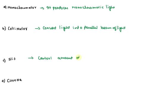 Solved 7 Give A Block Diagram Of A Spectrophotometer Illustrating The Major Components Of The