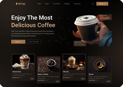 Coffee Shop Website Landing Page Uiux Behance
