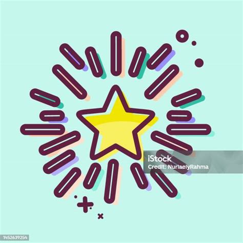 광선이 있는 아이콘 별 별 기호와 관련이 있습니다 Mbe 스타일 심플한 디자인 편집 가능 간단한 그림입니다 간단한 벡터 아이콘 금 금속에 대한 스톡 벡터 아트 및 기타