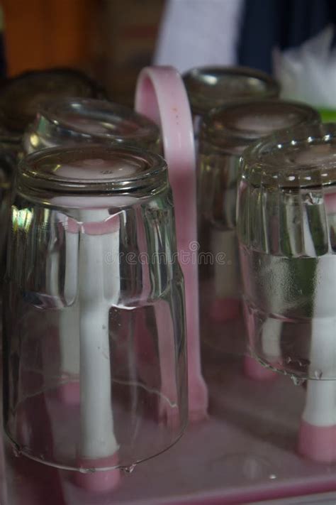 Portrait Of Several Drinking Glasses Upside Down Stock Image Image Of