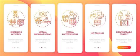 Online Events Success Tips Onboarding Mobile App Page Screen With
