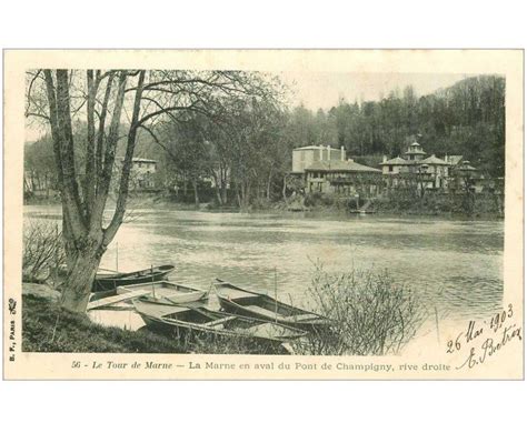 Carte Postale Ancienne 94 CHAMPIGNY SUR MARNE La Marne En Aval Du Pont