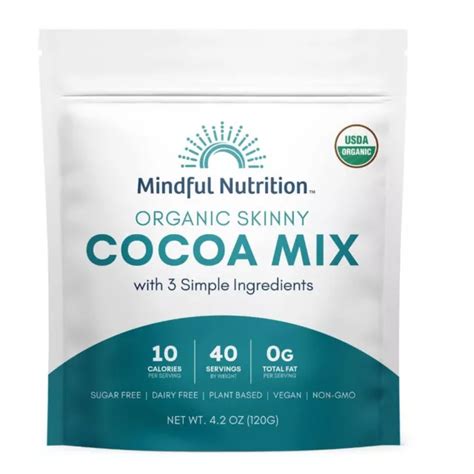 Organic Skinny Hot Cocoa Mix 40 Servings Sugar Free Hot Chocolate