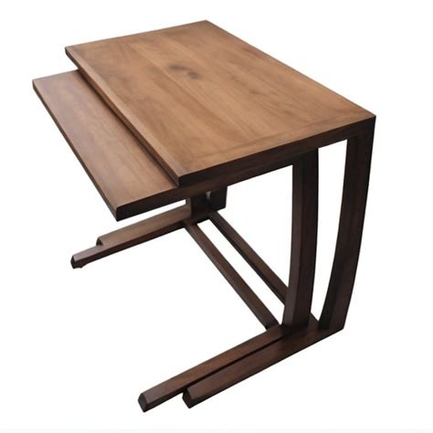 Wooden C Shaped Side Table Etsy