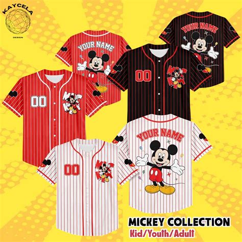 Custom Mickey Mouse Baseball Jersey Disney Mickey And Friends Shirt