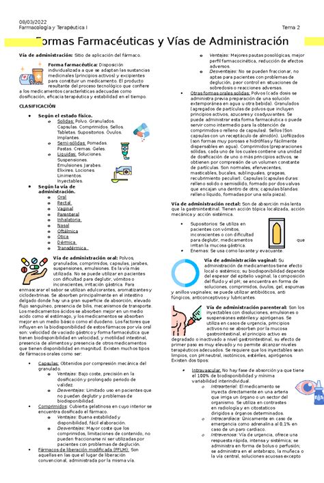 Formas farmacéuticas y vías de administración 08 03 Farmacología y