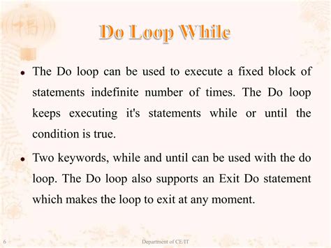 looping statement in