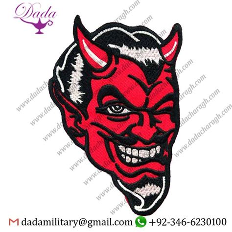Red Devil Embroidered Patch Satanic Evil Lucifer Satan Iron On Emblem