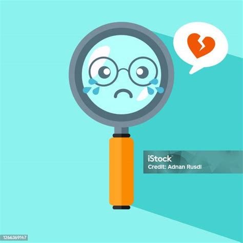 귀여운 돋보기 벡터 아이콘 일러스트레이션 돋보기 흰색 고립에서 미소 얼굴로 항목을 검색합니다 웹 랜딩 페이지 배너 전단지 배경에