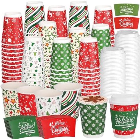 Amazon Ziliny 100 Pack 12 Oz Christmas Disposable Paper Cups With