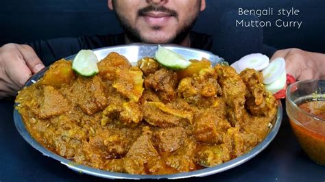 Spicy Oily Bengali Style Mutton Curry With Rice Fatty Mutton Curry