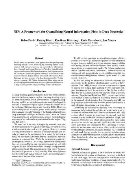 Nif A Framework For Quantifying Neural Information Flow In Deep