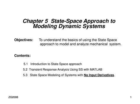 state space approach to modeling dynamic systems me 3514 docsity