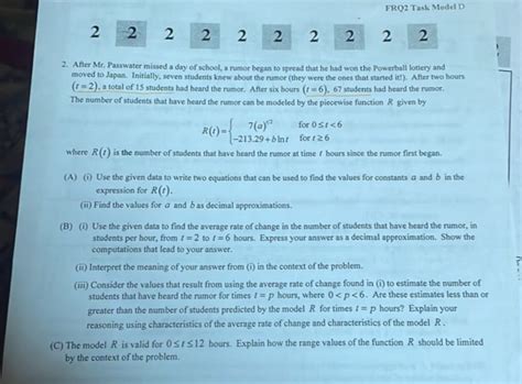 FRQ2 Task Model D 2 2 2 2 2 2 Quad 2 2 2 2 2 StudyX
