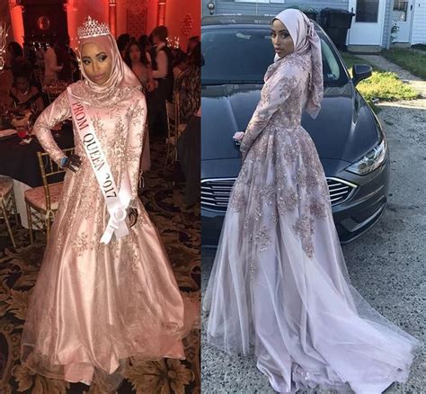 2017 New Arabic Muslim Prom Dresses Lace Appliques Beaded A Line Long