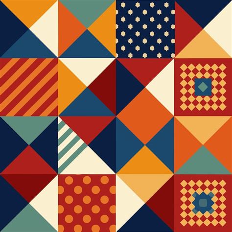 Premium Vector Patchwork Mosaic Seamless Pattern Vector Art And Illustration