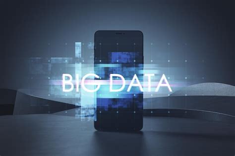 Premium Photo Close Up Of Cellphone With Creative Glowing Big Data Glitch On Blurry Background