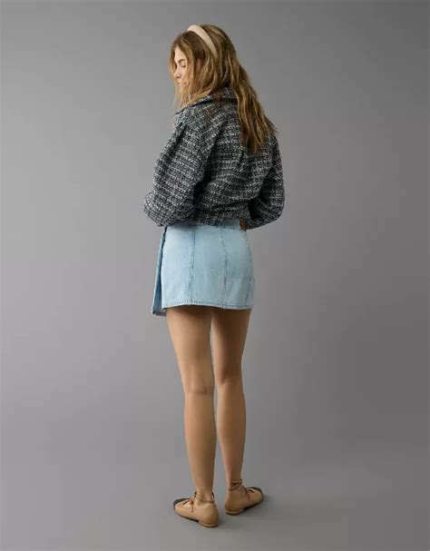 Ae Pleated Denim Mini Skort