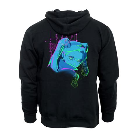 Cyberpunk Edgerunners Rebecca Neon Hoodie Svart Cyberpunk 2077