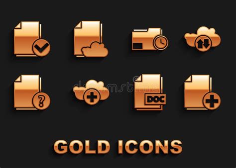 Set Add Cloud Cloud Download And Upload New File Doc Document