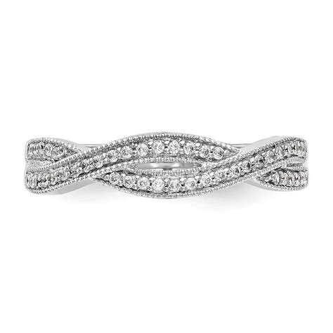 14k White Gold Real Diamond Wedding Band