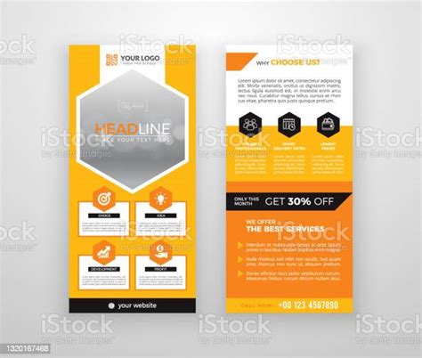 양면 Dl 전단지 디자인 브로셔 또는 전단지 템플릿 가리기에 대한 스톡 벡터 아트 및 기타 이미지 가리기 개념 공란 Istock