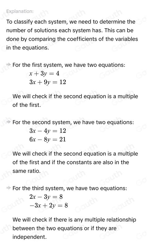 solved classify each system the system shown below is f 1 4 v x 3y