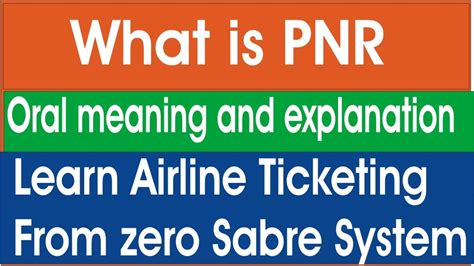 What Is Pnr In Airline Ticketing System Learn Airline Ticketing From Zero Youtube