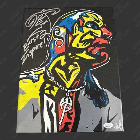 Jeff Hardy Signed Hand Painted 11x14 Canvas W Jsa Signed By Superstars