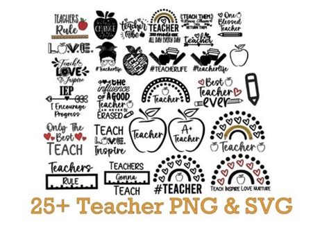 Teacher Svg Bundle Svg Teachers School Svg School Cricut Lehrer