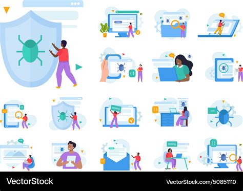 Qa Engineer Set Royalty Free Vector Image Vectorstock