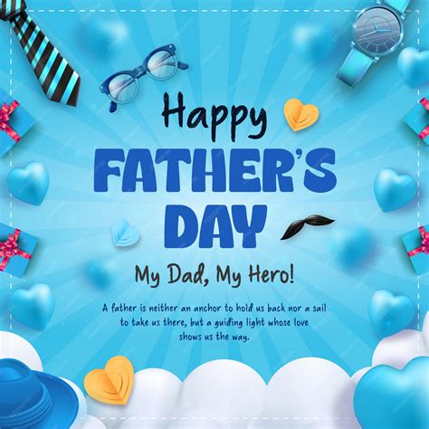 Premium Vector Happy Fathers Day Post Design Illustration