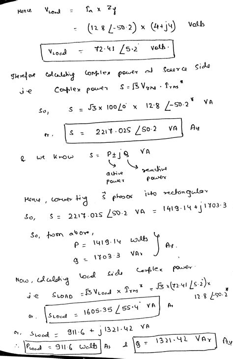 Solved Calculate Total Power P Reactive Power Q And Complex
