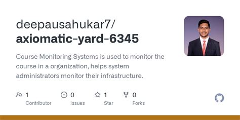 Github Deepausahukar7axiomatic Yard 6345 Course Monitoring Systems