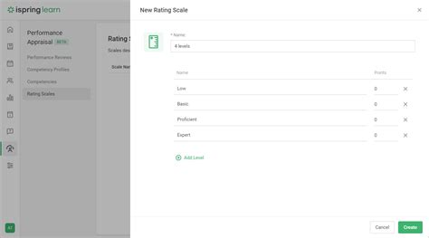 Create The Rating Scale And Levels