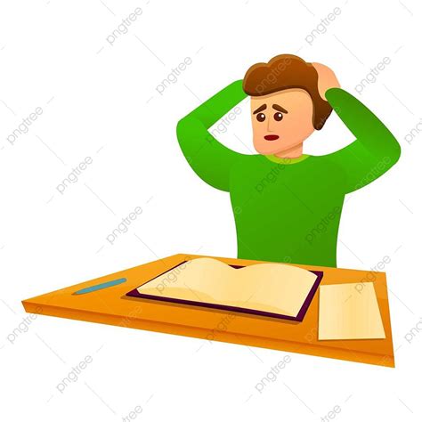 Stressed Studying Student Clipart