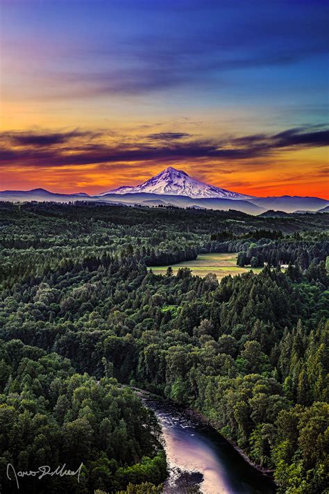 Hello My Love Mount Hood Sunrise And Sandy River Valley From Jonsrud