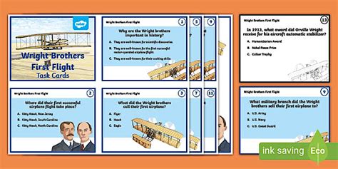 Wright Brothers First Flight Task Cards Twinkl