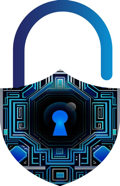 moderno tecnología candado la seguridad cibernética recortar PNG