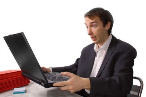 Panicked Young Man Reacts In Front Of Laptop Laptop Male Stress Png