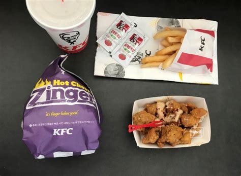 Kfc 닭똥집튀김 핫 치즈 징거버거 세트 가격 후기 네이버 블로그