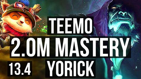 Teemo Vs Yorick Top 20m Mastery 900 Games 413 Kr Diamond
