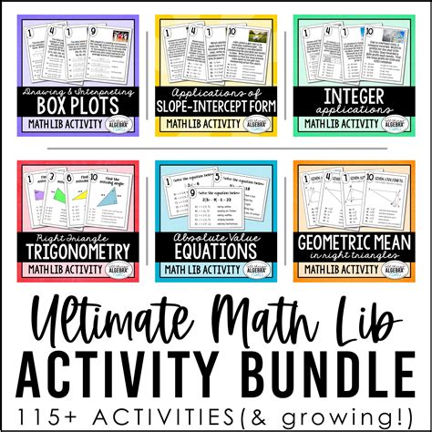 ultimate math lib activity bundle all things algebra®