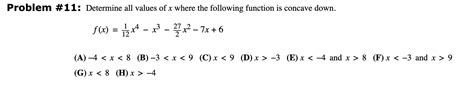 Solved Problem 11 Determine All Values Of X ﻿where The