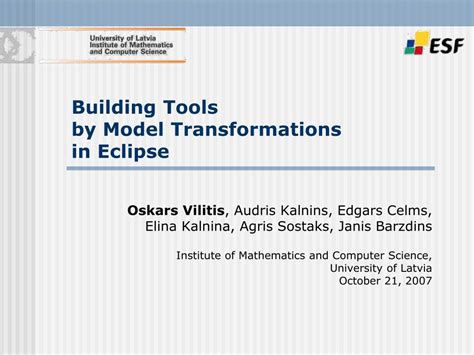 Ppt Building Tools By Model Transformations In Eclipse Powerpoint Presentation Id5062914