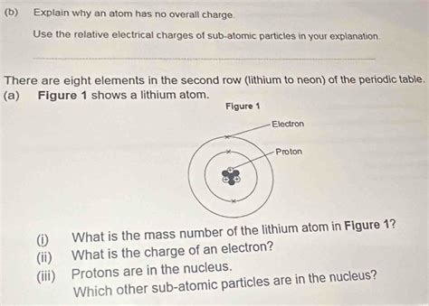 Solved Explain Why An Atom Has No Overall Charge Use The Relative Electrical Charges Of Sub
