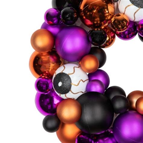 Northlight Multi Color Shatterproof Ball Ornament Halloween Wreath 13